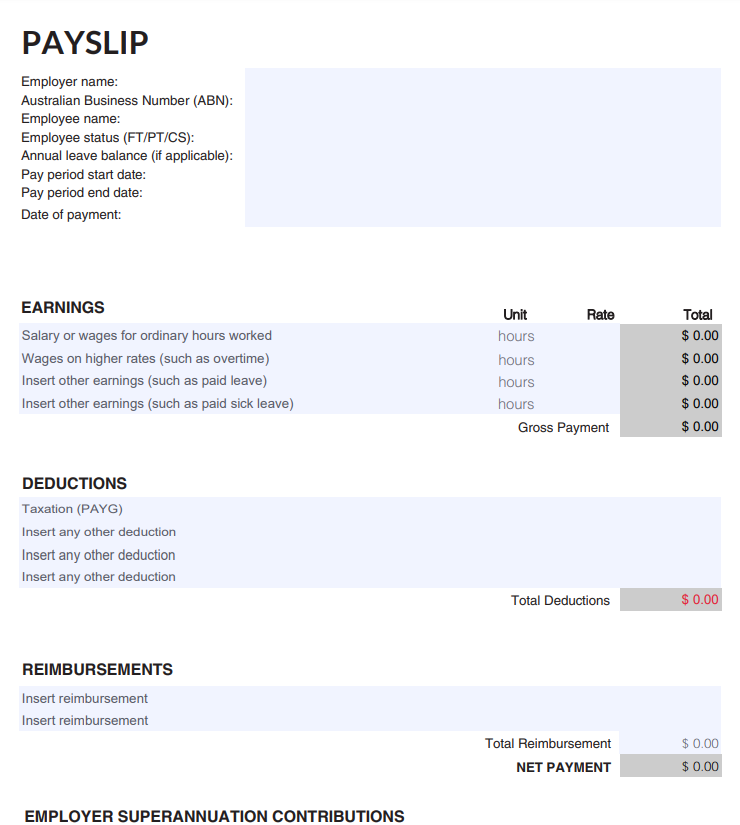 Free Payslip Generator: Australian Payslip Template (Download PDF)